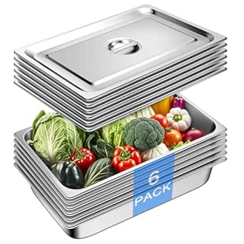 Amazon.com: Full Size Hotel Pan With Lids 4 Inch Deep Stainless Steel ...