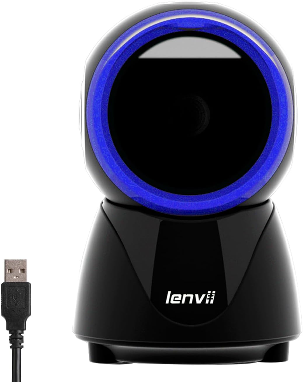 LENVII 2D Desktop Barcode Scanner | Omnidirectional QR Code Scanner ...