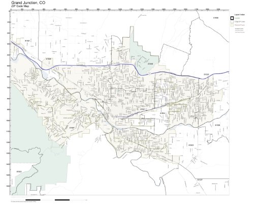 Amazon.com : ZIP Code Wall Map of Grand Junction, CO ZIP Code Map Not ...