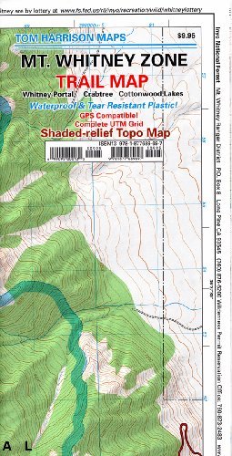 Amazon.com: By Tom Harrison Maps Mt. Whitney Zone Trail Map: Whitney ...