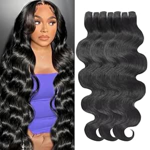 Amazon.com : WEQUEEN Human Hair Bundles Premium Body Wave Bundles Burmese Virgin Hair Natural ...