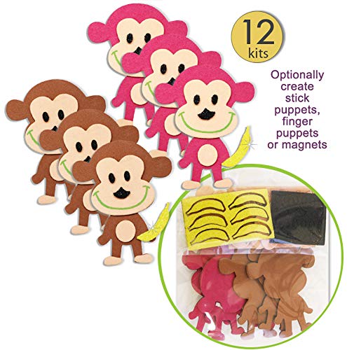 Buy 12 Pk Fridge Magnets Kids Crafts Monkey Stickers Kids Arts and ...