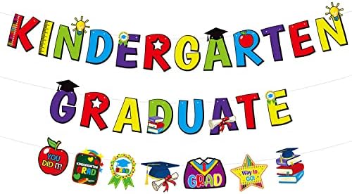Amazon.com: PTFNY Colorful Kindergarten Graduate Banner 2024 ...