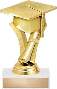 Amazon.com : Crown Awards Graduation Cap & Scroll Trophies - 6" Gold ...