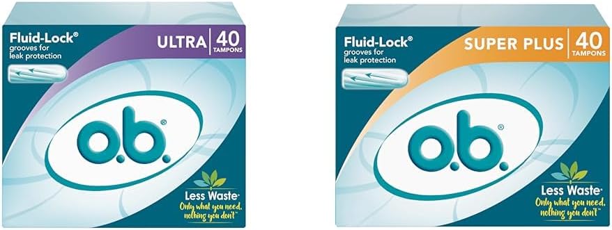 Amazon.com: o.b. Tampons Bundle | Ultra Tampons, 40ct and Super Plus ...