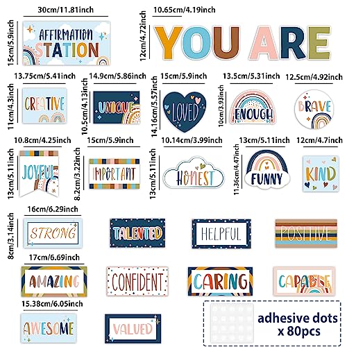 Snapklik.com : Boho Affirmation Station Bulletin Board Set Rainbow ...