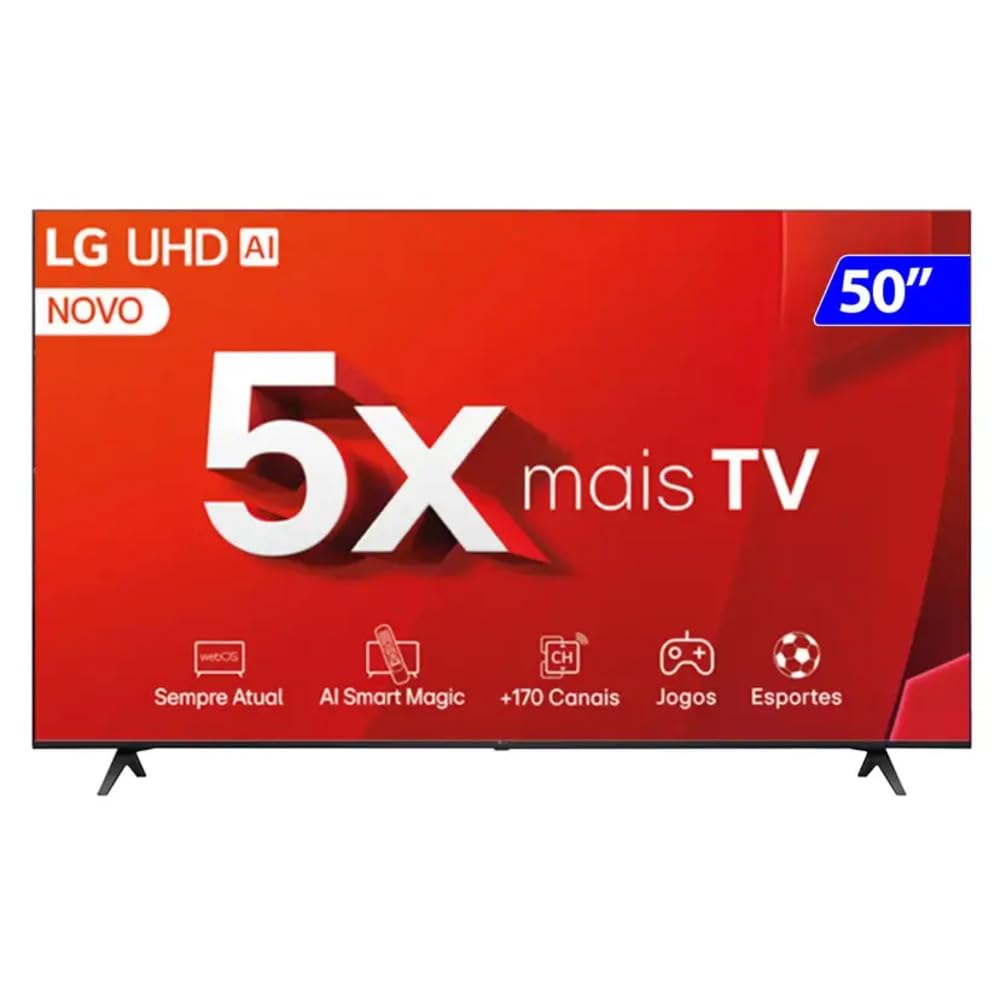 Smart TV 4K 50" LG UHD 50UT8050 Processador α5 Ger7 AI Alexa/Chromecast integrado Otimizador de ...
