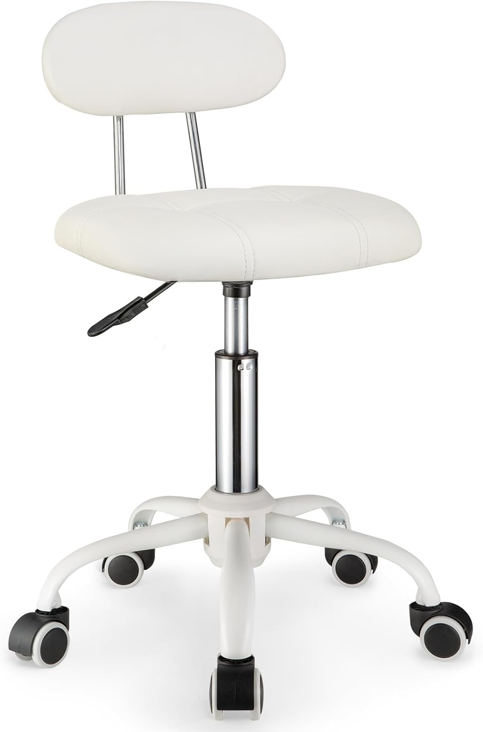 Amazon.com: FNZIR Square Rolling Stool with Backrest Height Adjustable ...