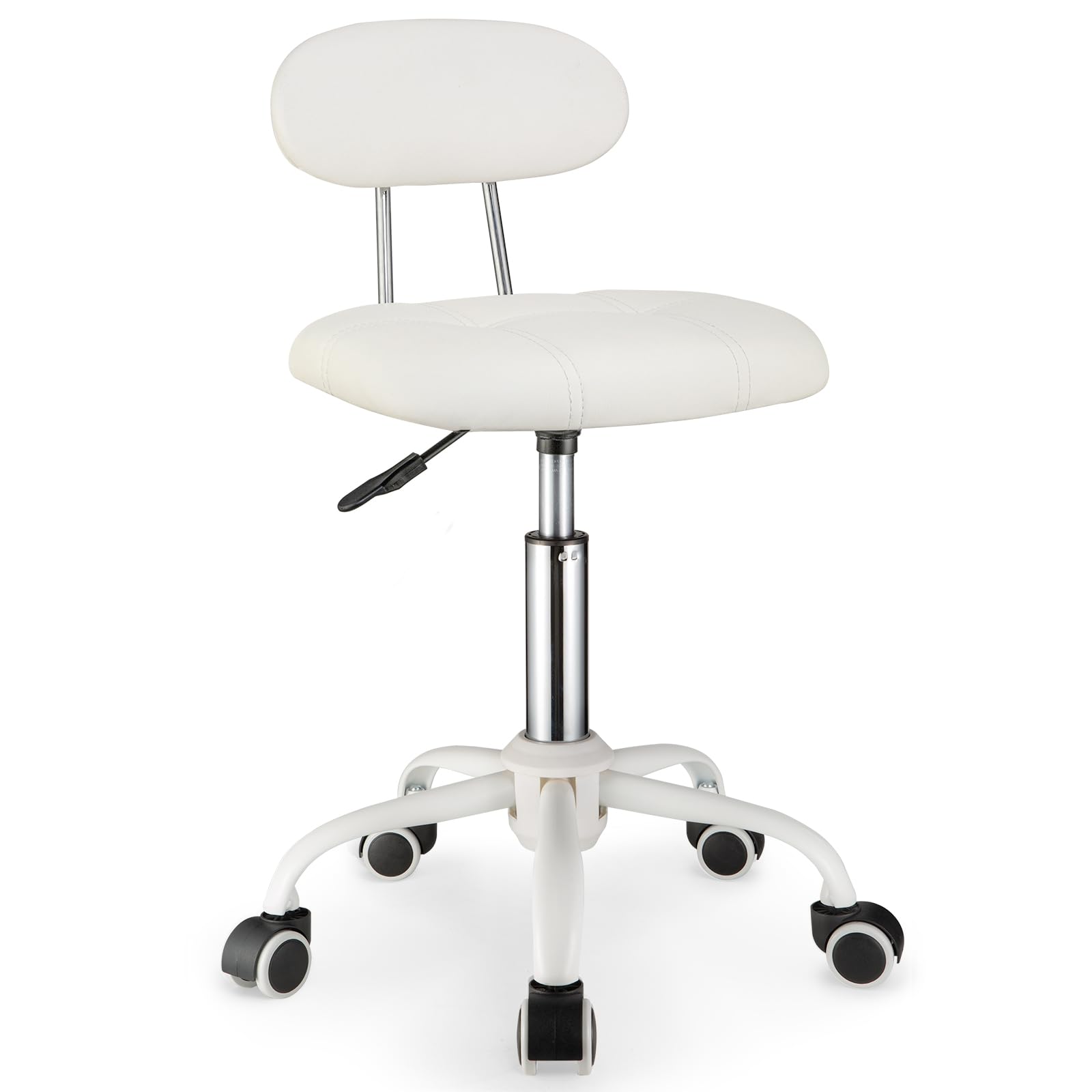 Amazon.com: FNZIR Square Rolling Stool with Backrest Height Adjustable ...