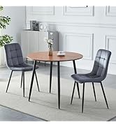 HomJoy Dining Table and 4 Chairs Set, Modern Design PU Seat Lounge ...