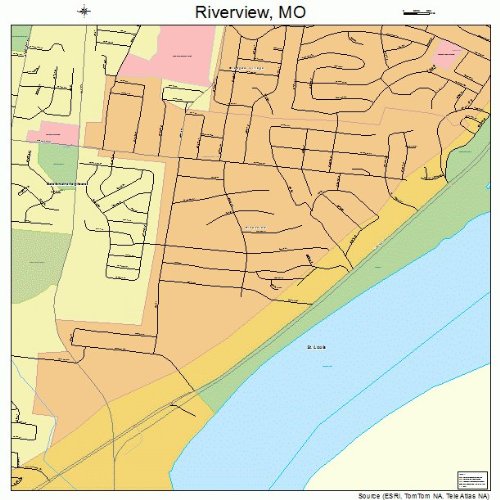 Large Street & Road Map of Riverview, Missouri MO - Printed poster size ...