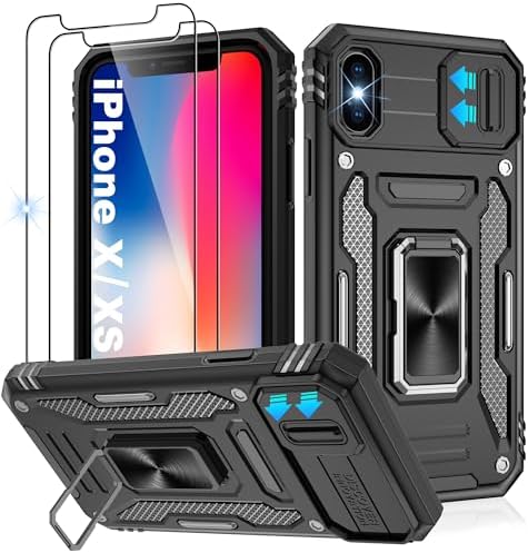 YmhxcY For iPhone XS Max Case With 2*PET Screen Protector, Slide Camera ...