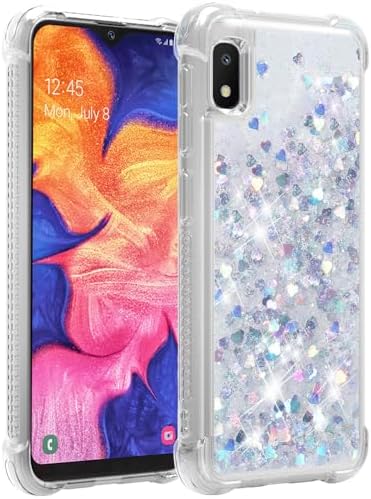 Amazon.com: Guzhthi for Samsung A10E Case: Clear Glitter Flowing Liquid ...
