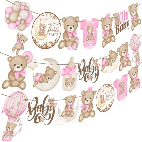 Amazon.com: We Can Bearly Wait Banners Bear Baby Shower Banner Teddy ...