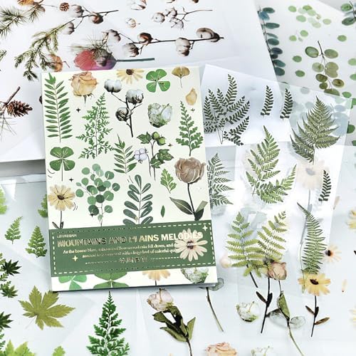 Amazon.com: 400PCS Plants Floral Scrapbook Stickers Kit Vintage Fern ...