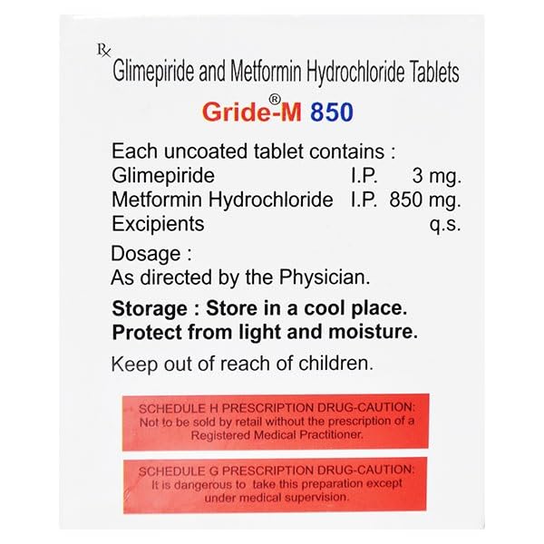 Gride-M 850 - Strip of 10 Tablets : Amazon.in: Health & Personal Care