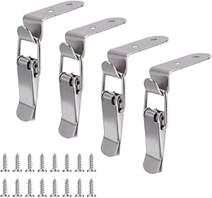 ZYAMY 4PCS Stainless Steel Spring Loaded Toggle Locks 90 Degree Toolbox ...