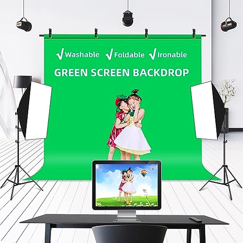 Yunseity Green Screen Backdrop, Cotton Polyester Greenscreen Background ...