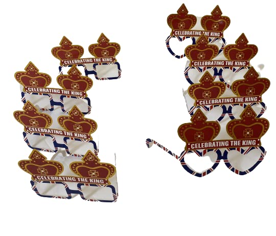 8 X KING CHARLES 111 CORONATION FANCY DRESS GLASSES CELEBRATING THE ...