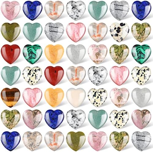 Amazon.com: FORBY 72pcs Natural Heart Shaped Crystal Stones 0.8 Inch ...