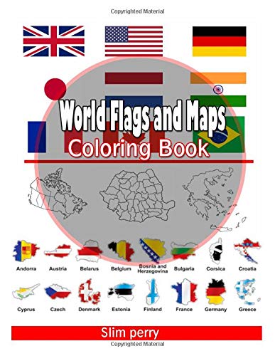 World Flags And Maps Coloring Book Great Educational Geography Coloring ...