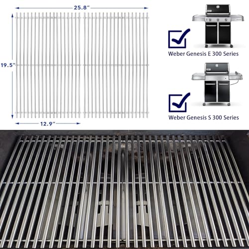 Grill Grates for Weber Genesis 300 Series, Cooking Grates Grill Parts ...
