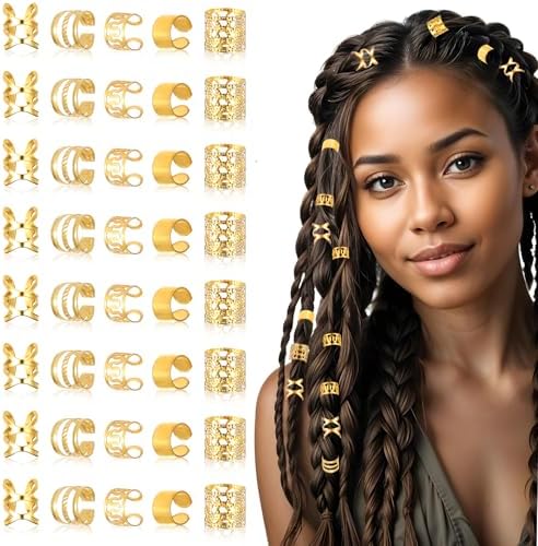 Amazon.com : Tuefuzy 110 Pcs Gold Hair Jewelry for Braids and ...