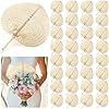 Amazon.com: BBTO 32 Pieces Woven Bamboo Fans Handmade Hand Weaving ...