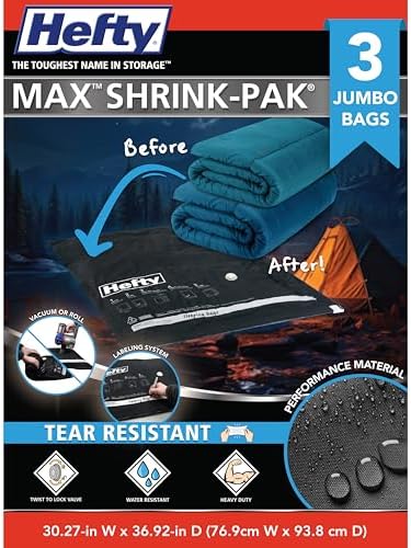 Hefty MAX Shrink-Pak Vacuum Storage Bags – Max Strength Tear-Proof Bags ...