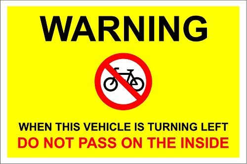 Blind Spot Take Care Safety Sign - Self adhesive vinyl 300mm x 100mm ...