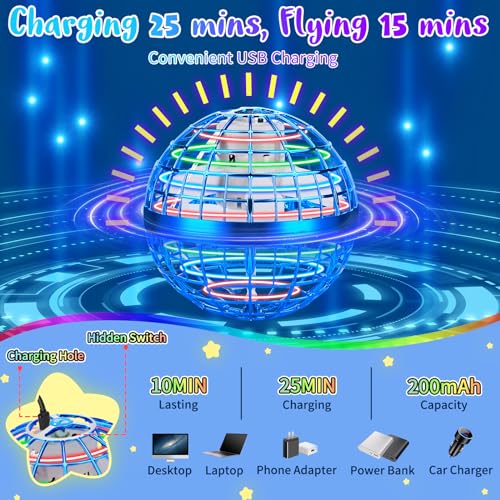 2 Pack Flying Orb Ball Toy Flying Space Orb Magic Flying Ball Toy, 360 ...