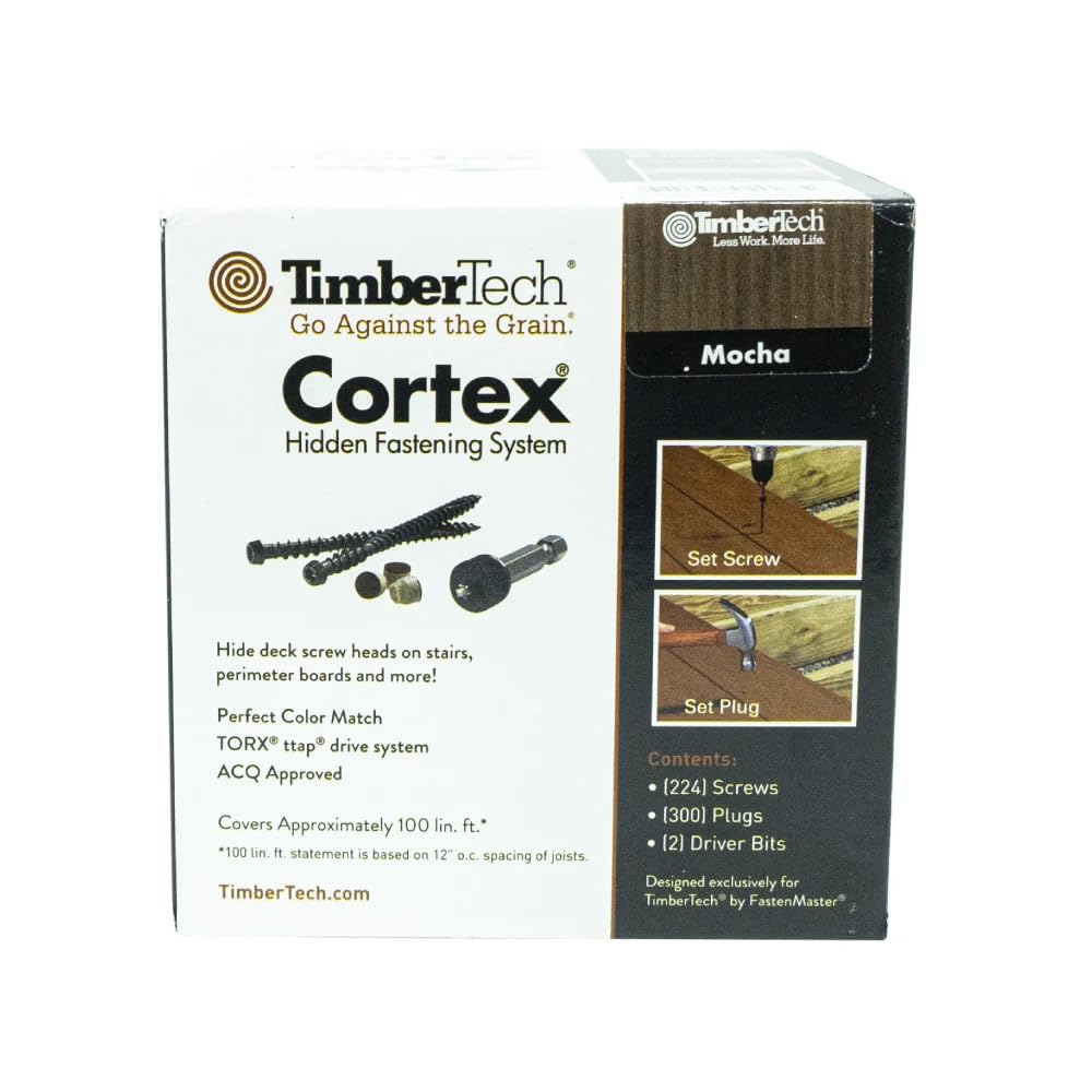 TimberTech Cortex Hidden Plug Fasteners – Mocha (100 ln/ft): Amazon.com ...