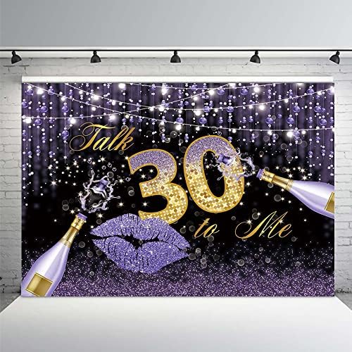 Amazon.com : MEHOFOND Talk Thirty to Me Birthday Backdrop Birthday ...