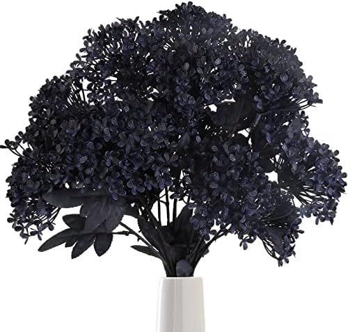 Amazon.com: INSUNSIX Blue Hydrangea Artificial Flowers 6pcs Faux ...