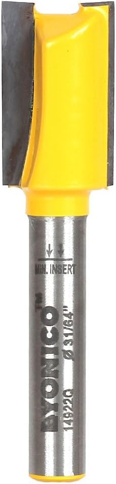 YONICO Straight Router Bits Undersize Plywood Dado 31/64-Inch 1/4-Inch ...