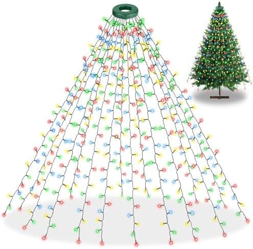 Amazon.com: NEWKAZ 416 LED Christmas Tree Lights, 6.9FT×16 Strands of ...