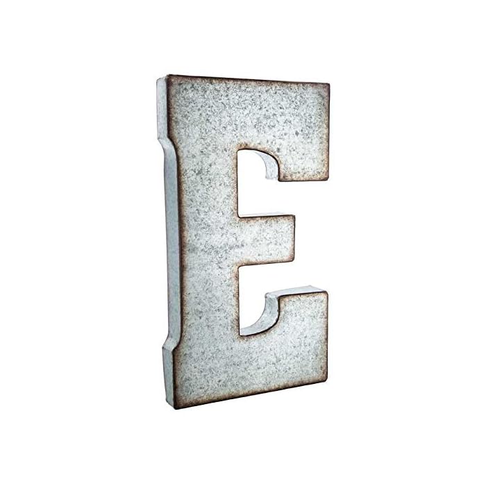 Buy Huge 20" Metal Alphabet Wall Décor Letter E Rusted Edge Galvanized ...