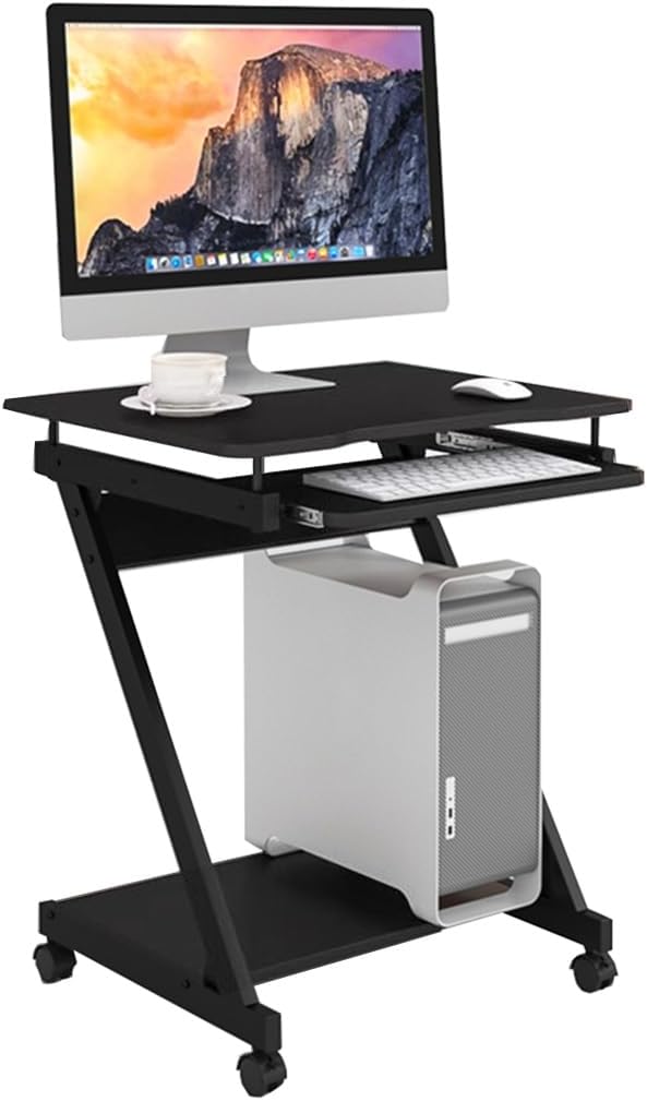 Amazon.com: Computer Desk Black, Standing Desk With Keyboard Tray, Home ...