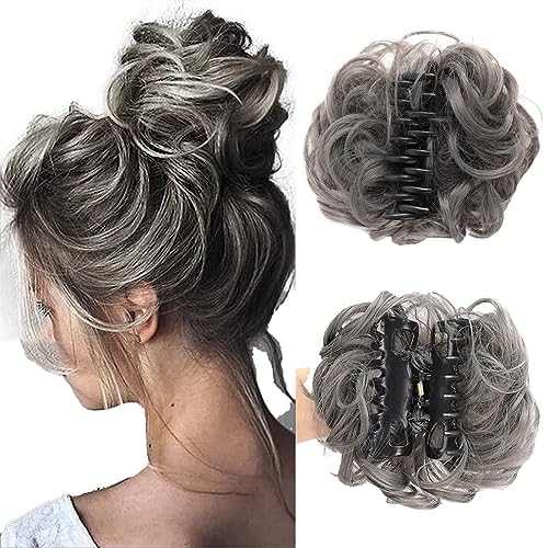 Amazon.com : Faringoto Claw Clip Messy Bun Hair Piece Synthetic Chignon ...