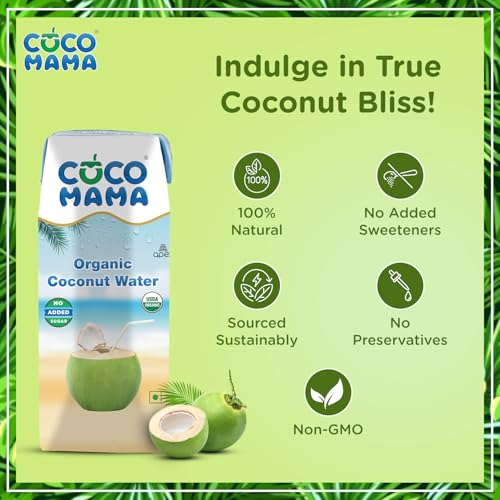 Coco Mama Organic Coconut Water, 250ml| Pack of 6| Enriched With ...