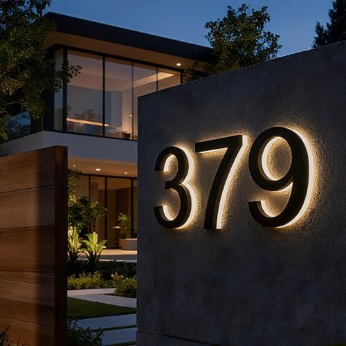Amazon.com: Custom Solar LED House Number, 304 Stainless Steel Backlit ...