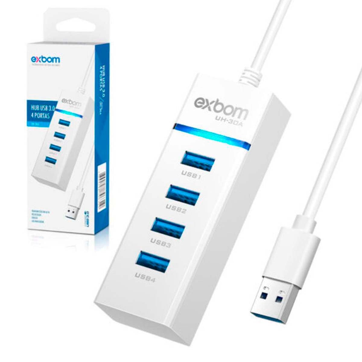 Hub USB 3.0 Extensor USB Com 4 Portas Led Indicador até 5.0 Gbps Alta ...