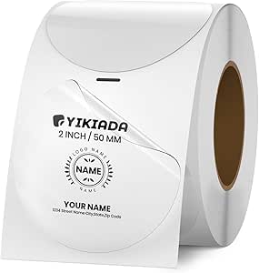 Amazon.com : YIKIADA Clear Thermal Labels Vinyl 2 Inch Self-Adhesive Round Stickers Circle Roll ...