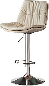 Amazon.com: Adjustable Bar Stool 360° Swivel Dining Chair with Double ...