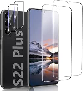 Amazon.com: OuYteu [2+2 Pack] Galaxy S22 Plus Screen Protector and Lens Protector, Ultrasonic ...