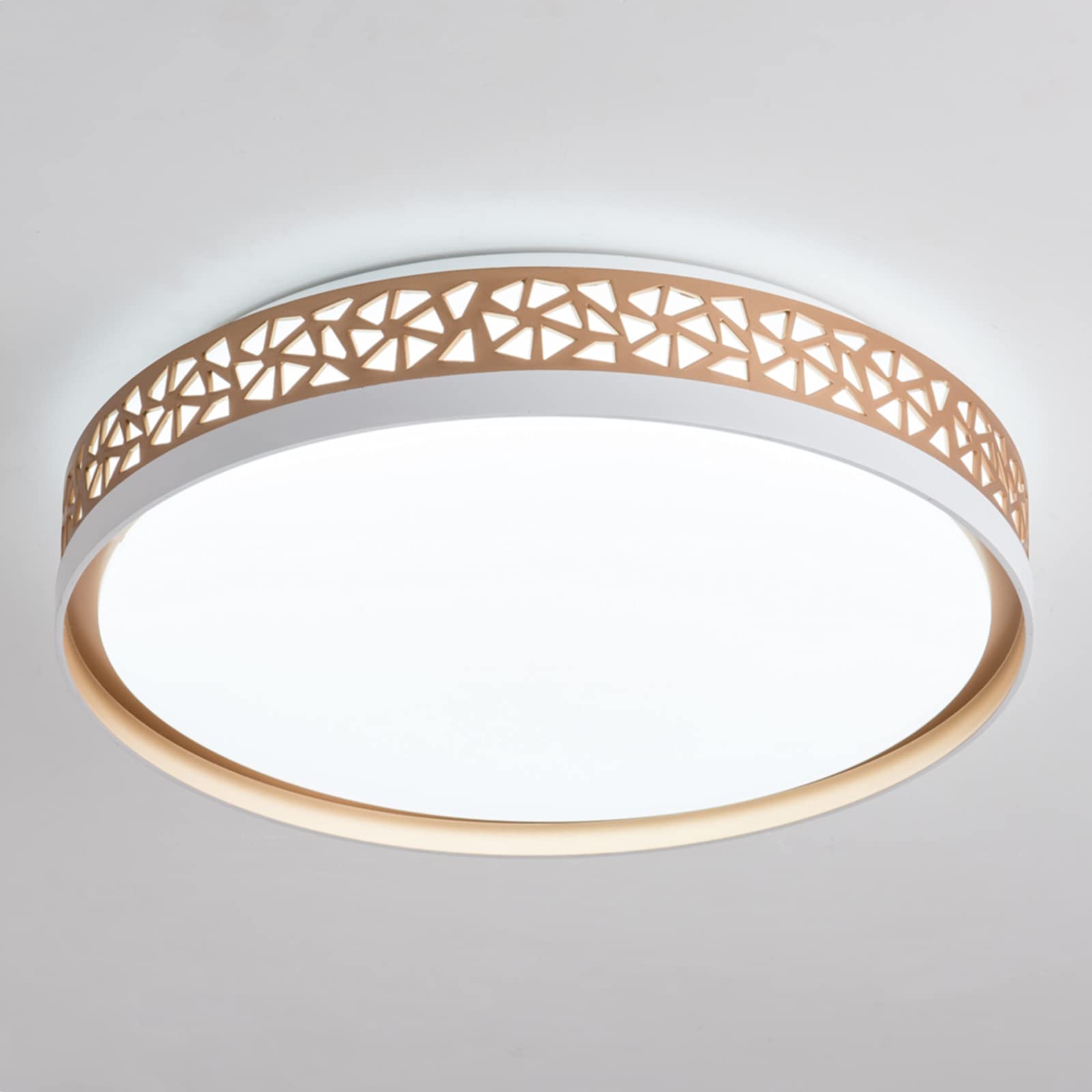 SHIGUANG 15.8 Inch Flush Mount Ceiling Light, Gold LED Ceiling Lighting ...