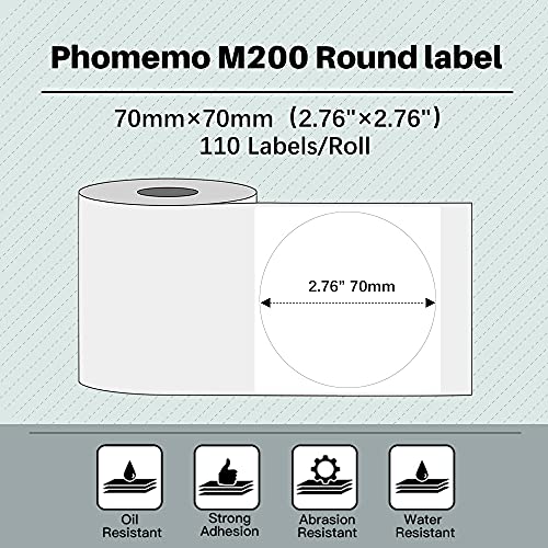 Snapklik.com : Phomemo M200 White Round/Circle Thermal Label Paper,2 3/ ...