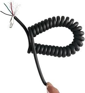 Amazon.com: PWEFONRIX Coiled Mains Flex Curly Spring Cord, 6 Core 22AWG ...