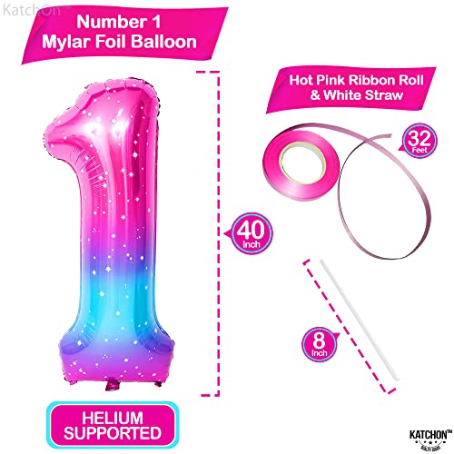 Snapklik.com : Giant Rainbow Number 1 Balloons - 40 Inch, Galaxy Number ...