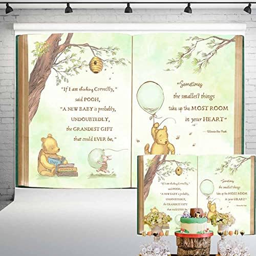 Amazon.com : Vintage Pooh Bear Baby Shower Backdrop for Girl Retro ...